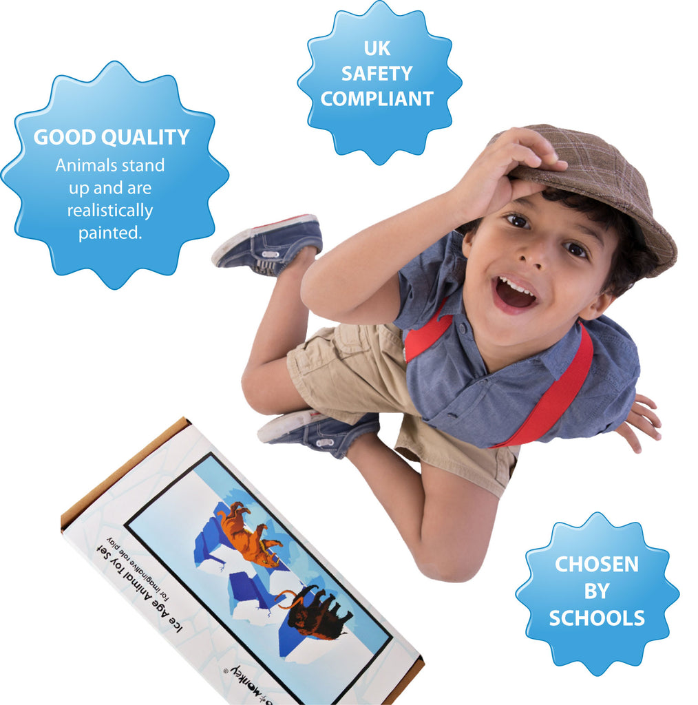 Plastic Ice Age Toy Set of 6 Figures boxed – Lello and Monkey